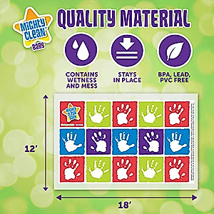 Mighty Clean Baby Disposable Placemat - Super Sticky Toddler and Infant Mat for Feeding on The Go, 24 Count Value Pack (6 Packages of 4 placemats Each)