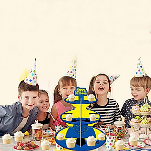 Cartoon Birthday Party Cakestand,3-Tier Cake Stand for Cartoon Theme Party Decorations Supplies