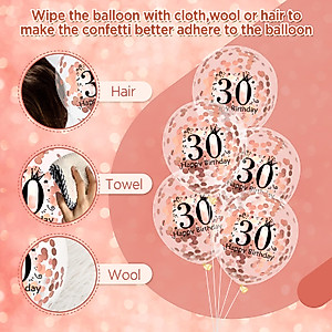 30th Birthday Balloons 18 Pcs Rose Gold Happy 30th Birthday Latex Balloons Confetti Balloons for Men Women 30th Anniversary Birthday Party Decorations Rose Gold Balloons Birthday Decor Supplies12 inch