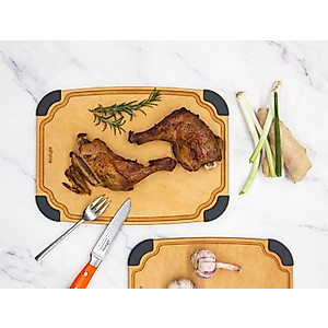 Elihome Essential Series 2-in-1 Bundle, Wood Fiber Kitchen Cutting board, Dishwasher Safe, Knife Friendly, Juice Grooves, Non-Porous,Non-slip Feet,Reversible, BPA Free