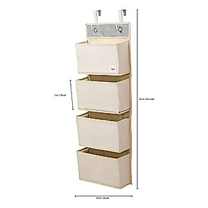 3 Sprouts Over The Door Baby Organizer - Essential Newborn Nursery Storage, Toy Organizer for Room and Closet - Bedroom Storage - Hooks Included, Giraffe