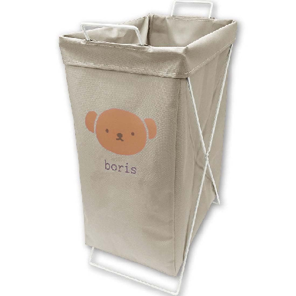 Okato Miffy Boris Folding Laundry Basket, Vertical, 10.6 gal (42 L), Face Only, Boris, Width 9.4 x Depth 16.5 x Height 21.9 inches (24