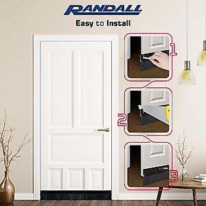 Brush Sweep Door Sweep with 1" Aluminum Holder and 1 1/2" Black Brush (4 FT Black)