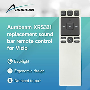 Aurabeam XRS321 Replacement Sound Bar Remote Control for Vizio Home Theatre for Models S2920W-C0, S2920W-C0R, S3820W-C0, S3821W-C0, S3821W-C0R