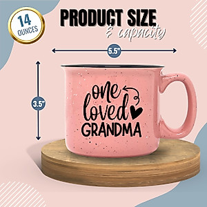 Cute Funny Coffee Mug for Grandma - One Loved Grandma - Unique Fun Gifts for Grandmother, Grandma from Grandkids - Coffee Cups & Mugs with Quotes
