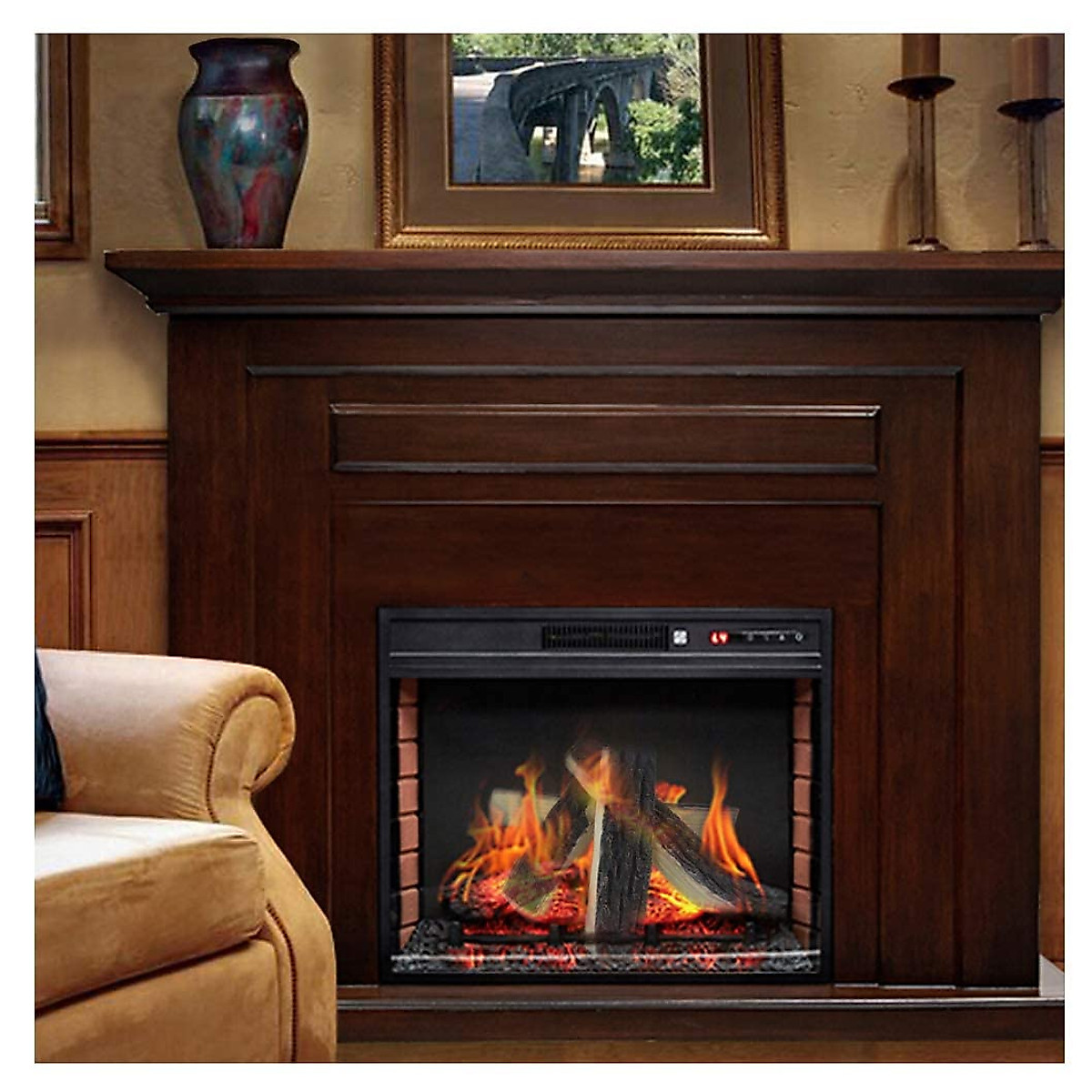 Dulousia Anyneo Ceramic Wood Logs, Gas Fireplace Log, Indoor Outdoor Fire Pits Lifelike Branch Gas Log for Vent Free, Propane, Electric, Gas Inserts (style B-4pcs)