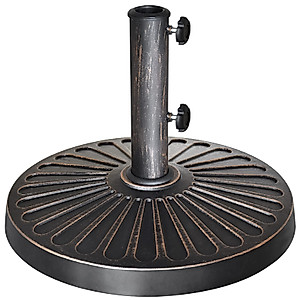 EliteShade USA Umbrella Base Stand Market Patio Outdoor Heavy Duty Umbrella Holder with Concave Radial Pattern,Bronze