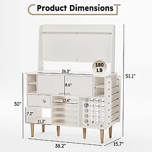 𝐂𝐫𝐚𝐟𝐢𝐭 Craft Table for Cricut Machines, Organizers and Storage Cabinet with USB Ports and Outlets, Crafting Desk Vinyl Roll Holder Tool Accessories Organization with Storage and Pegboard