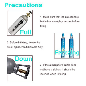 CGA320 CO2 Cylinder Refill Adapter Hose, CO2 Refill Station Connector Kit for Filling Blue Soda-maker Tank(CGA320 to TR21-4, Dual Valve with Gauge) (36 Inch)