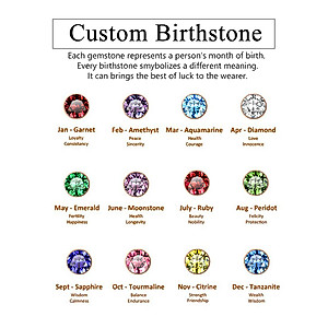 U7 Mother Necklace with 7 Birthstones and Names Engraved Sterling Silver Heart Pendant Necklace Family Friendship Gift Necklaces