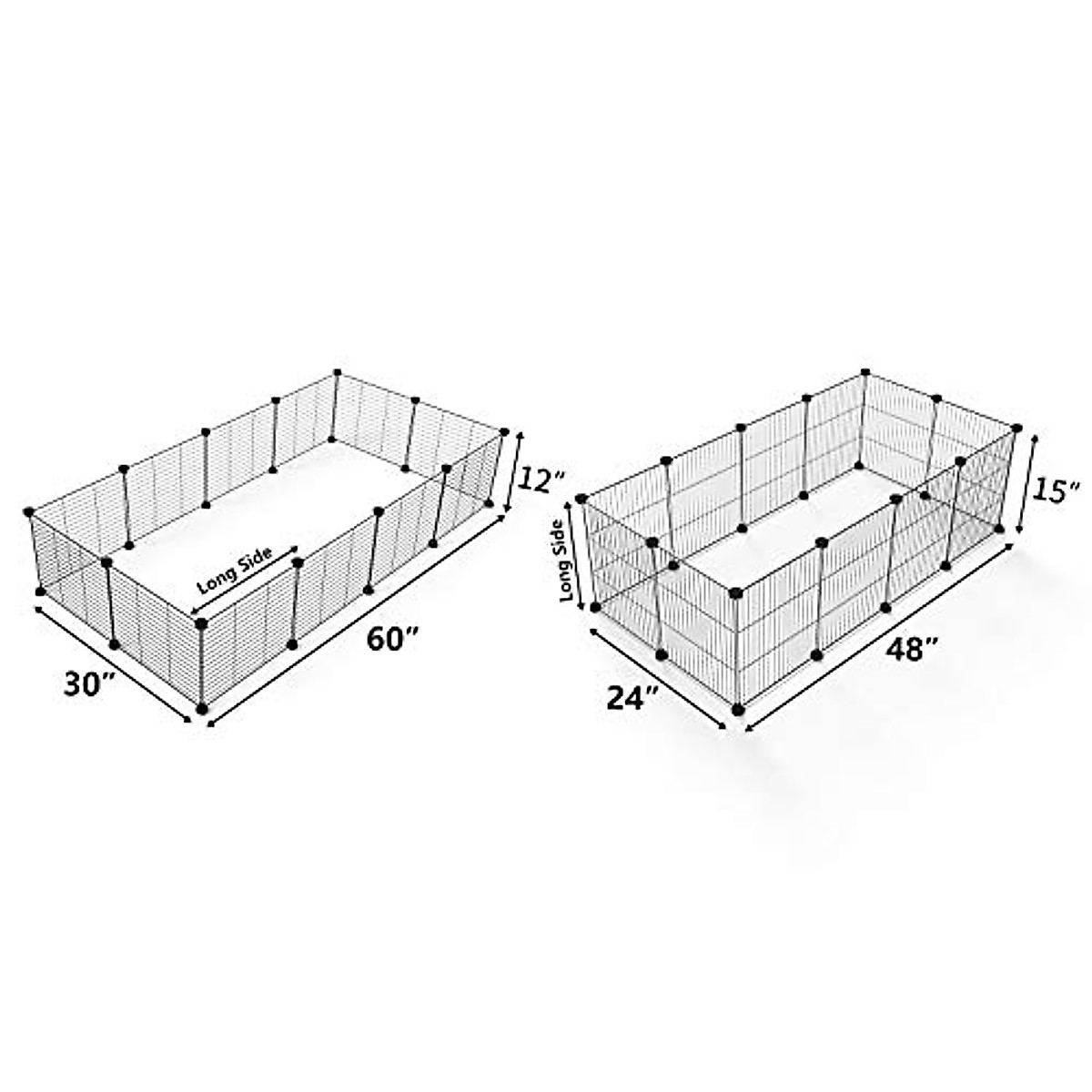 Tespo Pet Playpen, Small Animal Cage Indoor Portable Metal Wire yd Fence for Small Animals, Guinea Pigs, Rabbits Kennel Crate Fence Tent, Black, (12Panels)