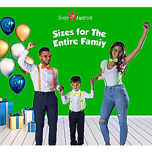 Dress Up America Neon Suspender, Bow-tie, Sunglasses, Accessory Set - Adult and Kids Size Suspenders