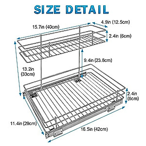 G-TING Pull Out Cabinet Organizer, Heavy Duty Under Sink Slide Out Storage Shelf Sliding Drawer Organizer for Pantry, Home, Kitchen, Bathroom, 2 Pack