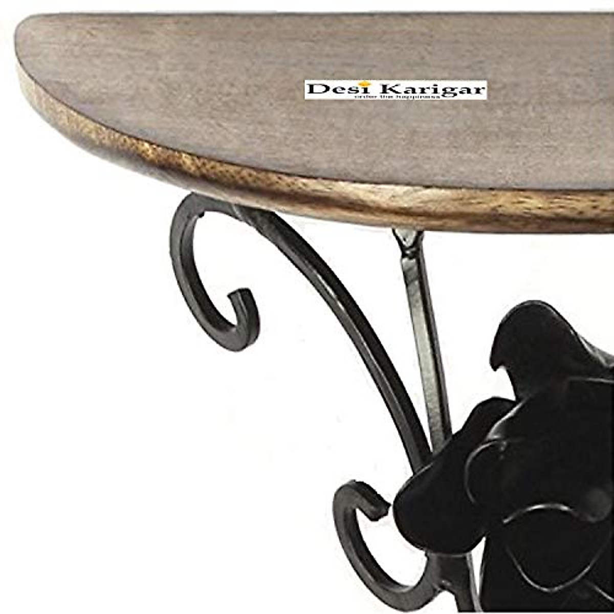 Desi Karigar Wooden & Wrought Iron Wall Rack Bracket Shelf Fancy Design