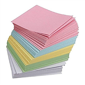 Blank Notes Paper 3.15×3.15 Inches 700 sheets/pack (5 colors/pack) Not Sticky Notes bright colorful memo easy write WIDE TO USE at home and office