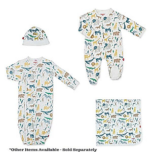 Magnetic Me Baby Gown & Hat Sleep Outfit Boys Organic Cotton Layette Sack Set with Magnet Fasteners Newborn - 3 Months Serengeti