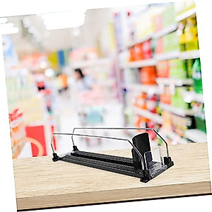 FELTECHELECTR Refrigerator Beverage Shelf Drink Dispenser Fridge Organizer 2pcs Drink Pusher Black Pulley Abs Air Curtain Cabinet Vending Machine Beverage Dispenser Fridge Drink Pusher