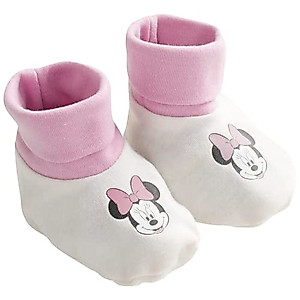 Disney Baby Newborn Girls' Layette Set - Bodysuit, Pants, Booties, Hat: Minnie Mouse, Winnie the Pooh, Bambi (0-9M), Size 6-9 Months, Minnie Mouse