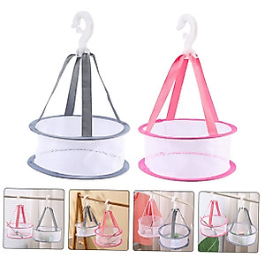 OFFSCH 2pcs Drying net Bag Foldable Sweater Dryer Socks Drying net Makeup Sponge Drying net Laundry Drying Rack Collapsible mesh Clothes Drying Rack Mini Eggs Folding Polyester