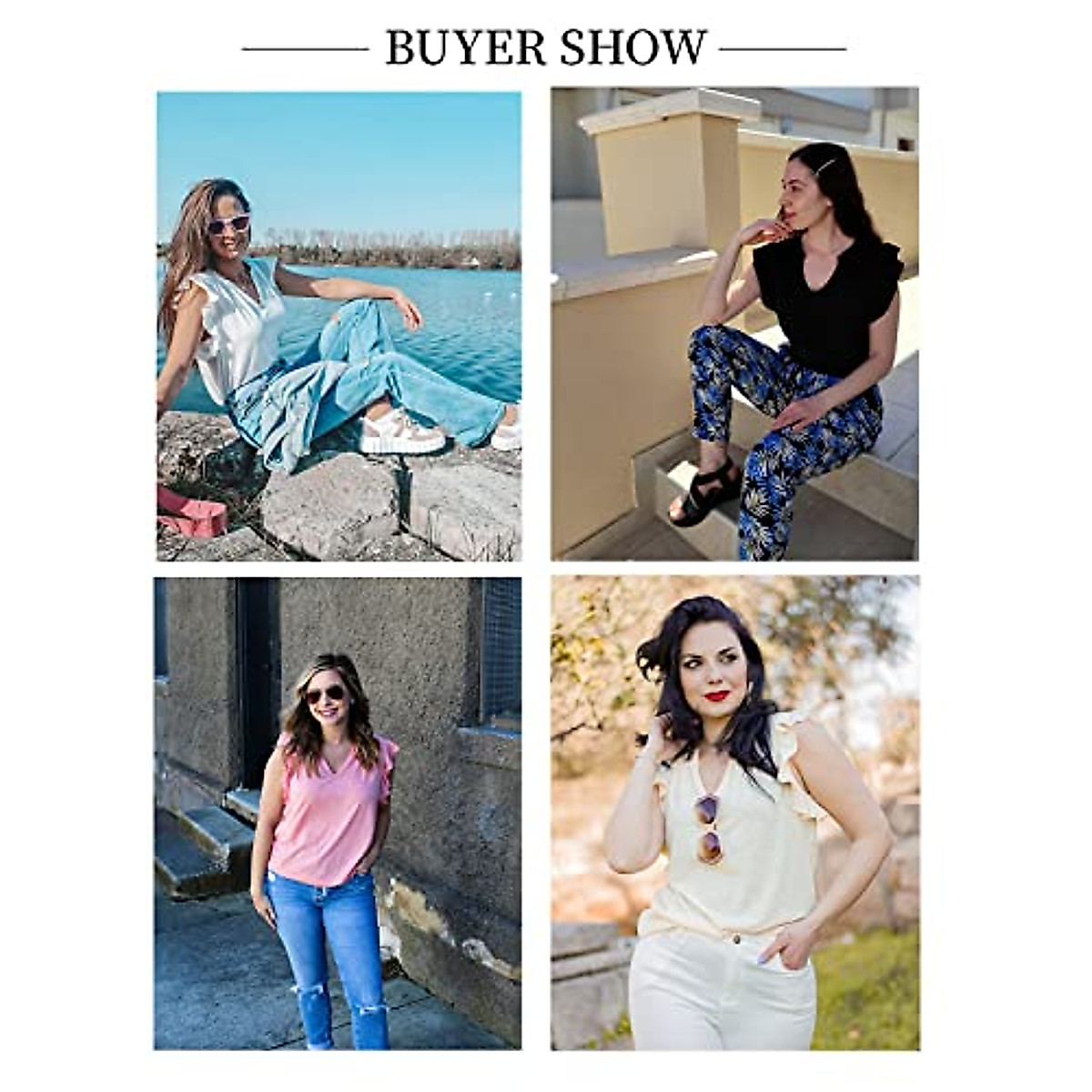 Dokotoo Womens Cute Ruffle Cap Sleeve Tank Tops 2023 Summer New Sexy Casual V Neck Solid Color Sleeveless Tee Shrits for Ladies Teen Girls Juniors (Green, Medium)