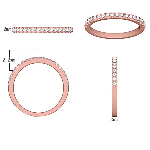 MauliJewels 0.25 Carat Round Diamond Antique Wedding Band for Women | 14K Solid White Rose Yellow Gold |1/4 Ct Lightweight Diamond Bridal/Engagement Jewelry Collection
