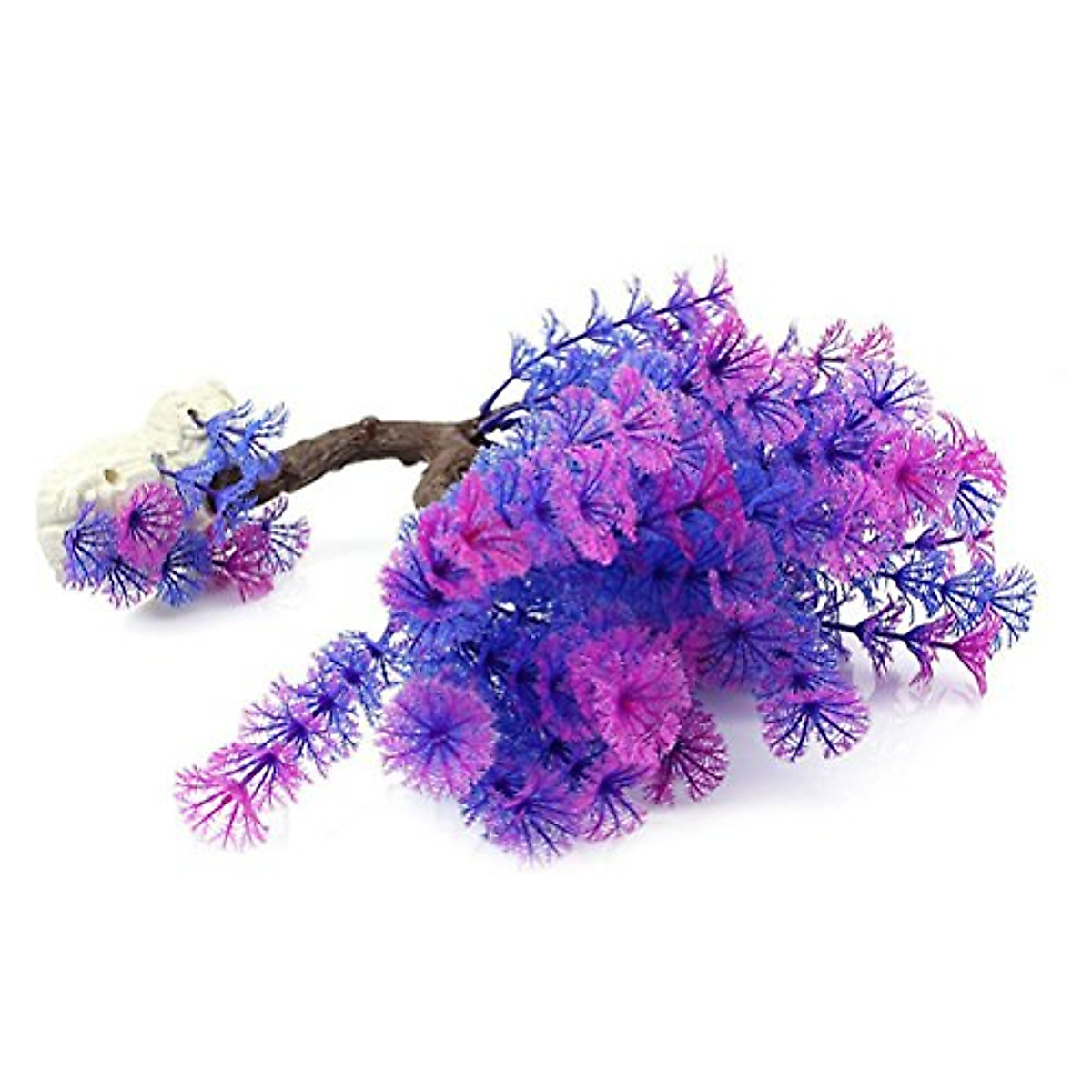 Aquarium Plant Plastic Fish Tank Plant Decorative Artificial Underwater Grass, Blue Purple