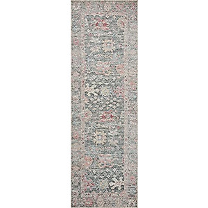 Loloi II Elysium Collection ELY-02 Graphite/Multi, Traditional 7'-6" x 9'-6" Area Rug