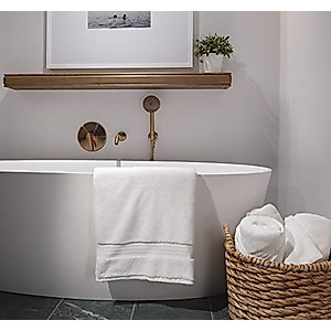 100% Organic Cotton Bath Towel Set | Bathroom Luxury Towel Set of 6 | GOTS Certified | Hotel Premium Towels | 700 GSM | 2 Bath Towels 30 x 56 | 2 Hand Towels 16 x 30 | 2 Wash Cloths 13 x 13 | White