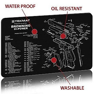 TekMat Browning Hi Power Gun Cleaning Mat, Black, one Size (TEK-R17-BROWNING-HP)