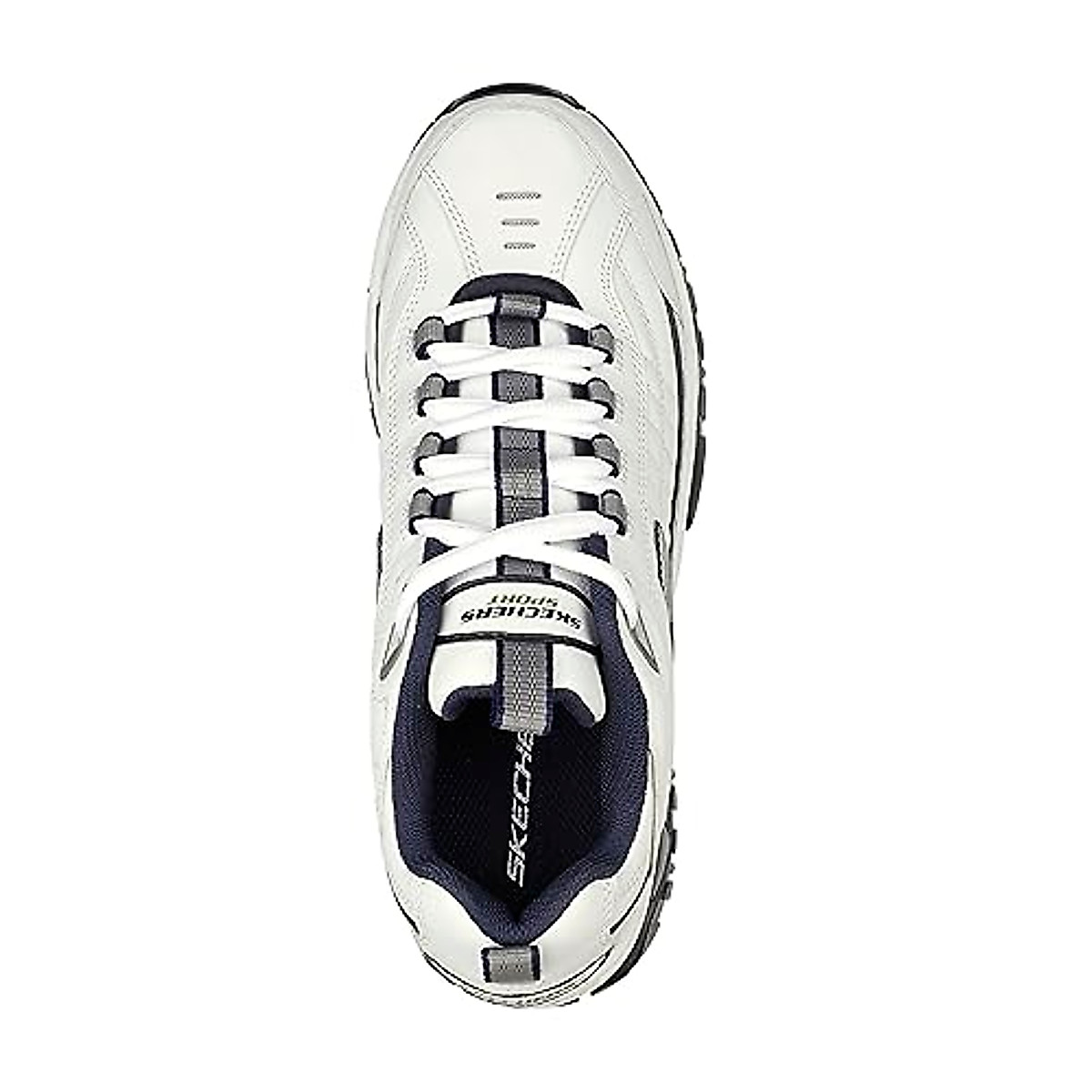 Skechers Men's Energy Afterburn Lace-Up Sneaker, White/Navy, 11 Wide