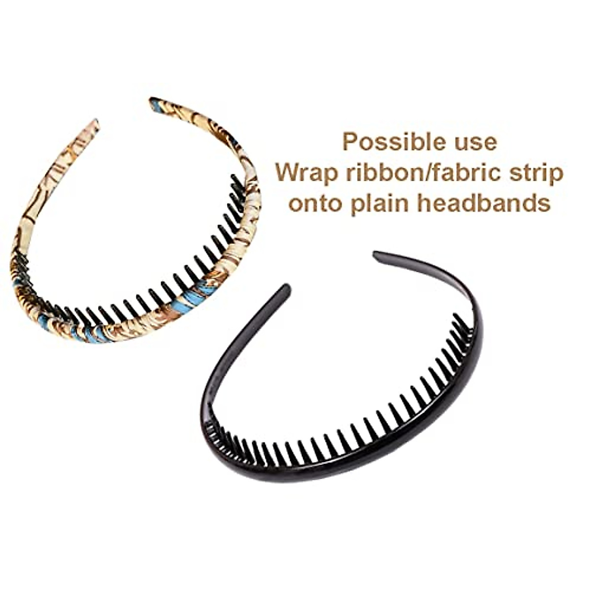 HipGirl Mens Headbands/Womens Headbands, Black Hair Band Men Accessories,Plastic Headband Face Wash Headband, Hair Bands Men and Hair Bands for Women's Hair-3ct Comb Headband Black Headband for Men