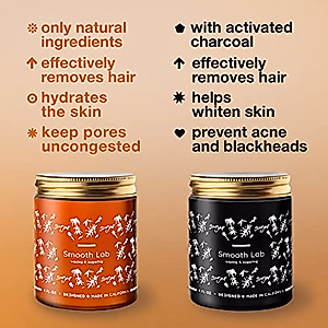 Smooth Lab, Sugar Wax Hair Removal Kit - Sugar Waxing Kit for Sensitive Skin - 100% Organic All Natural Ingredients - Perfect for Bikini, Arm, Leg, Chest, Facial and Body Hair Removal - Lover