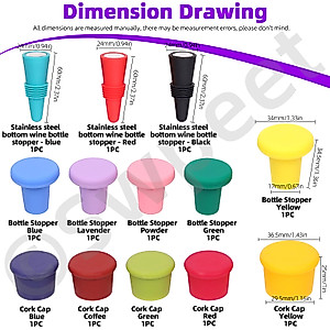 Swpeet 13Pcs 3 Styles Silicone Wine Stoppers Assortment Kit, Airtight seal on Wine Bottles Reusable Beer Bottle Stopper Beer Glass Bottle Sealer Stoppers Beer Champagne Wine Storage Keep Fresh Tools