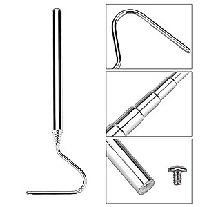143 Lock Design Snake Tongs, Stainless Steel Extensible Telescopic Snake Reptile Catcher Capture Hook, Snake Catcher Wide Jaw Handling Tool for Corn Snake