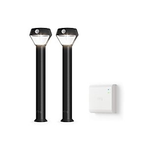 Ring Solar Pathlight - Outdoor Motion-Sensor Security Light, Black (Starter Kit: 2-pack)