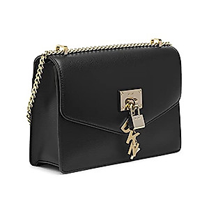 DKNY womens Dkny Elissa Lg Shoulder Bag, Black/Gold, One Size US