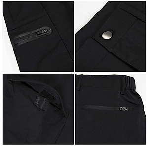 Mens UPF 50+ UV Protection Cargo Capri Pants, Moisture Wicking Hiking Long Inseam Shorts Lightweight and Breathable