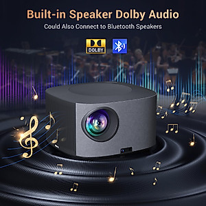 HAPPRUN 4K Projector, [Auto Focus/Keystone] Android TV Projector with WiFi and Bluetooth, Netflix/YouTube/Prime Video Officially-Licensed, Native 1080P 800ANSI Movie Projector Dolby Audio Home Theater