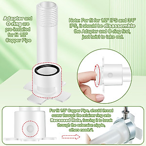 Enhon Tub Spout with Diverter, Universal Fits 1/2'' Copper Pipe, 1/2'' IPS and 3/4'' IPS, Bathroom Bathtub Tub Faucet Replacement with Adapters (Chrome)