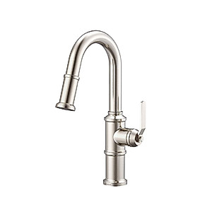 Gerber Kinzie Single Handle Pull Down Sprayer Prep Faucet in Stainless Steel, D150537SS