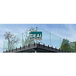 Ideal Glass Hardware Brushed Stainless Square Side to Surface Mount Spigot SS2205 for 38-12 Glass Tilt Lock, Mini Post for Glass Railing Side Mount