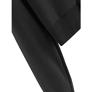 SweatyRocks Women's Long Sleeve Hoodie Crop Top Cat Print Pullover Sweatshirt Black#2 S