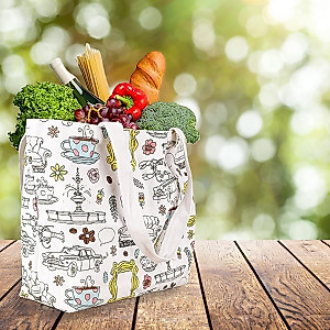Economical Cotton Tote Bag, Lightweight Medium Reusable Grocery Shopping Cloth Bags, Suitable for DIY, Advertising, Promotion, Gift, Activity Shopping Bags Reusable Grocery Tote Bags