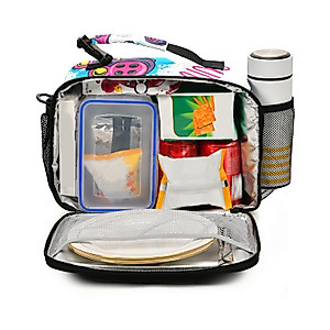 KOCOART Doodles Game Joystick Lunch Bag for Women Men Gamepad Insulated Cooler Tote Bag with Adjustable Shoulder Strap Large Capacity Reusable Leakproof Picnic Lunch Box Outdoor for Adult Office