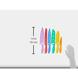 Cuisinart C55-12PR1 12-Piece Printed Color Knife Set with Blade Guards, Multicolored