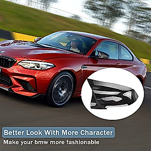 Door Rearview Mirror Cover Cap Carbon Fiber Replacement for BMW F20 F22 F30 F31 F32 F33 F36 F87 M2 X1 E84 328i 330i 335i 428i 435i (2PCS)