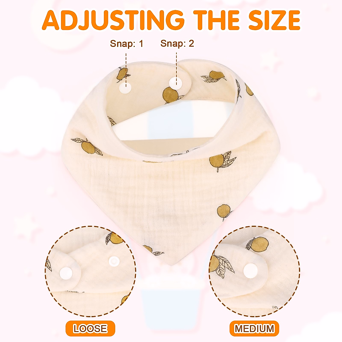 Accmor Muslin Baby Bibs 6 Pack Baby Bandana Drool Bibs 6 layers 100% Cotton Baby Bibs for Teething and Drooling, Drool Bibs for Baby Girls Boys