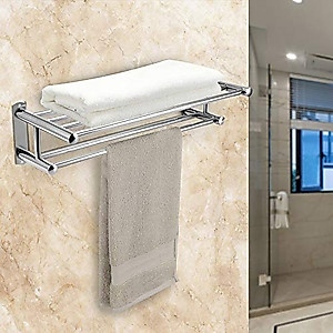 Kadimendium Bathroom Shelf Towel Rack Tight Towel Rail for Multiple Towels Toilets
