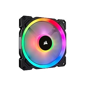Corsair LL Series LL140 RGB 140mm Dual Light Loop RGB LED PWM Fan 2 Fan Pack with Lighting Node Pro, For Desktop