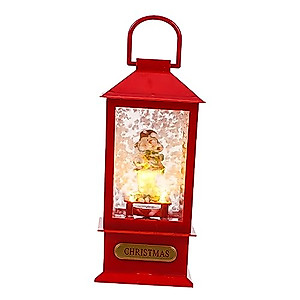 DOITOOL 1Pc Christmas Light Up Ornament Music Decor Tabletop Decor Desk top Decor PVC Lighted Snow Globe Lantern Snow Globe Water Lantern Christmas Night Light lamp Christmas Lamp Supplies